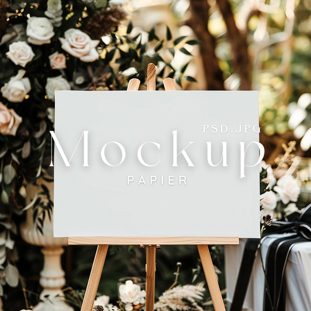 Landscape Wedding Easel Sign Mock Up, Wedding Mockup, 18x24", Modern ...