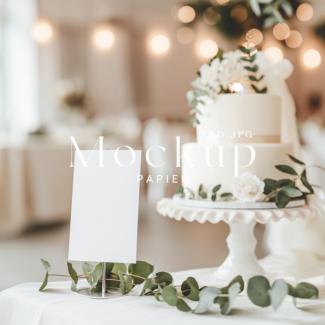 Wedding Cake Sign Mock Up, Wedding Table Mockup, Card Mockup, Table ...