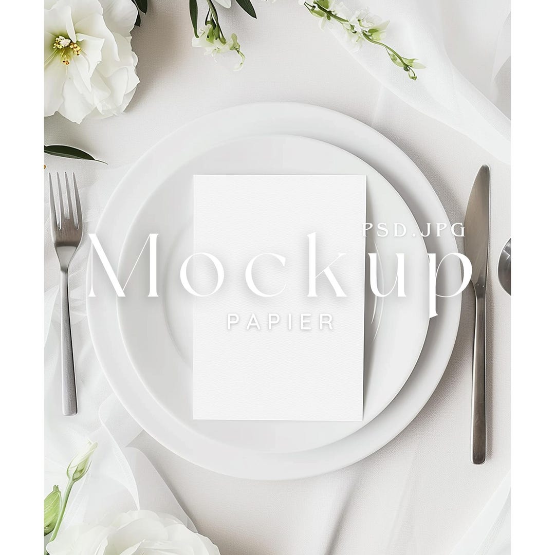 5x7" Wedding Table Menu Card Mock Up, Wedding Mockup, Menu Mockup ...
