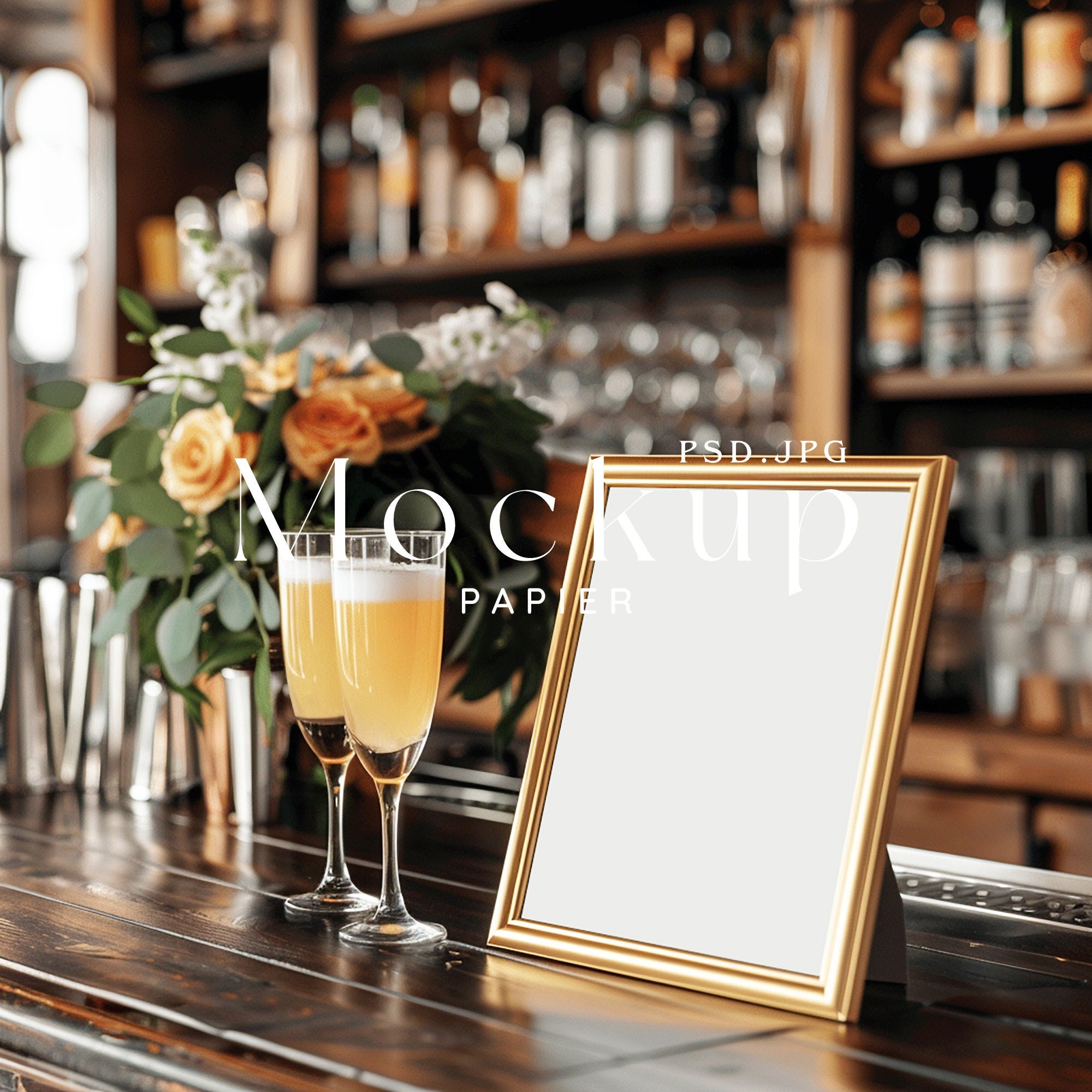 5x7" Bar Sign Mock Up, Wedding Mockup, Wedding Sign Mock Up, Wedding ...