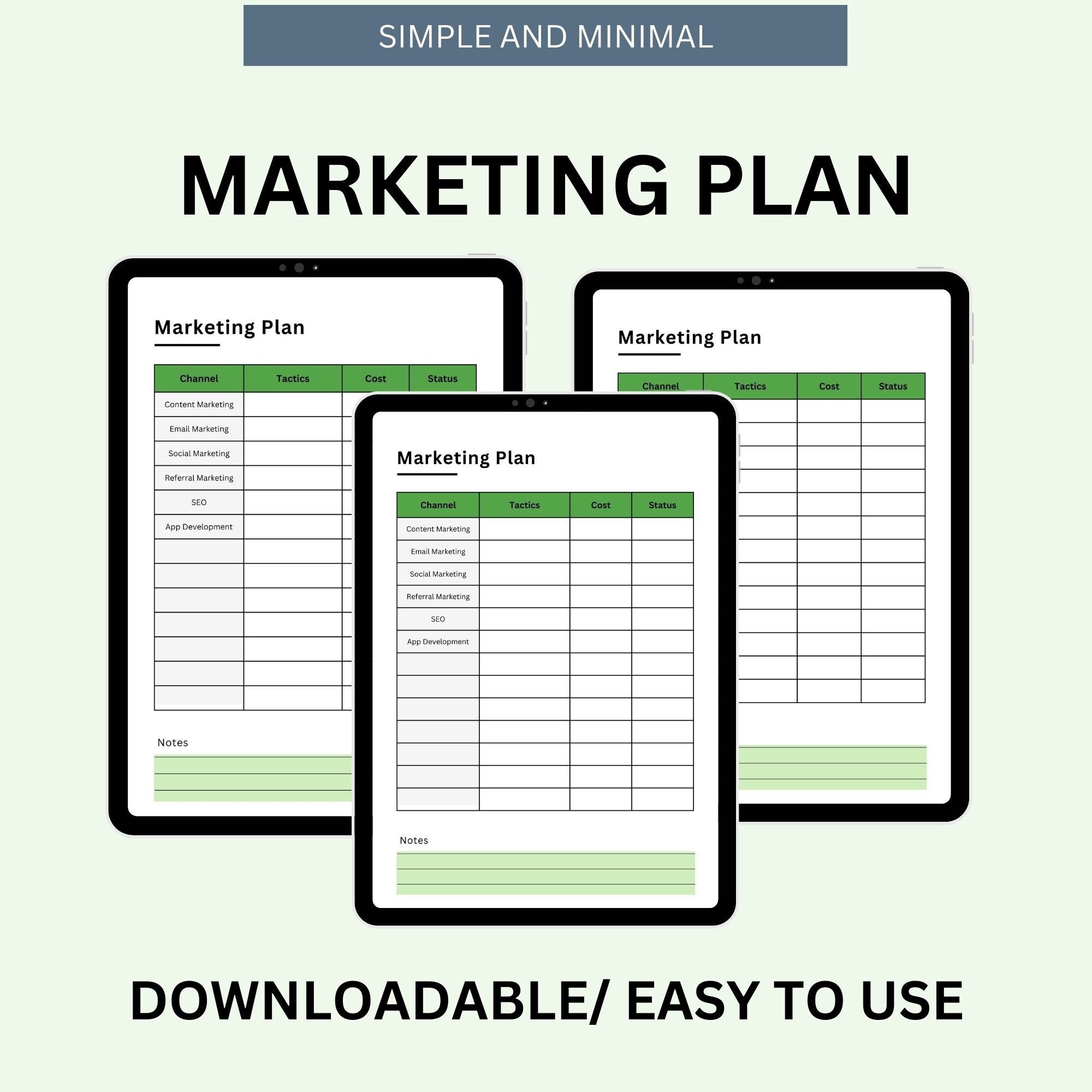 Marketing Plan, Printable Business Plan, Online Business Plan, Project ...