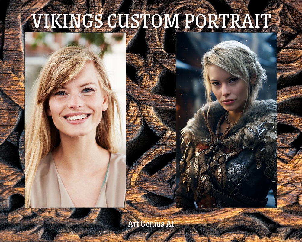 Custom Viking Portrait From Selfie Personalized Art Inspired - Etsy