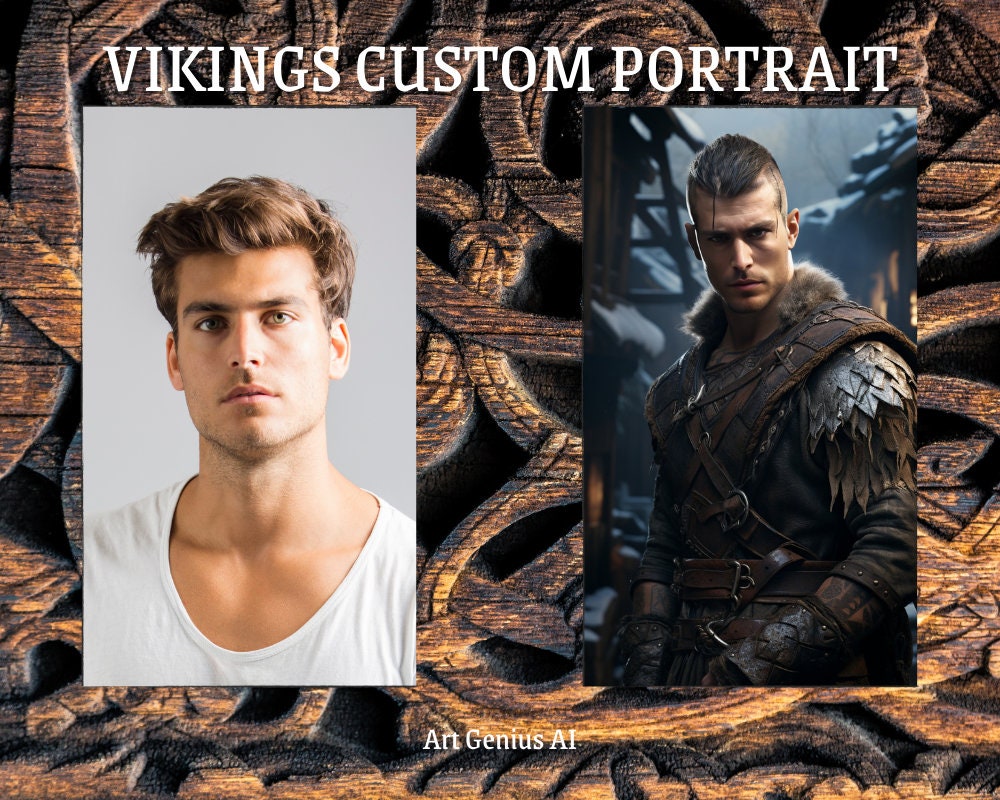 Custom Viking Portrait From Selfie Personalized Art Inspired - Etsy