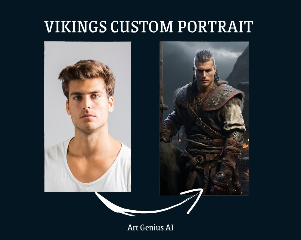 Custom Viking Portrait From Selfie Personalized Art Inspired - Etsy