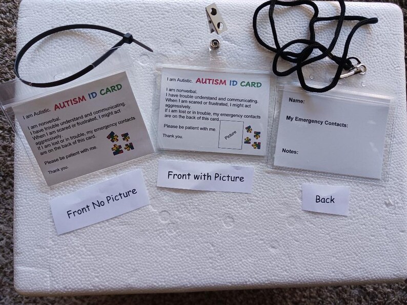 Autism ID Card - Etsy
