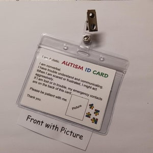 Autism ID Card - Etsy