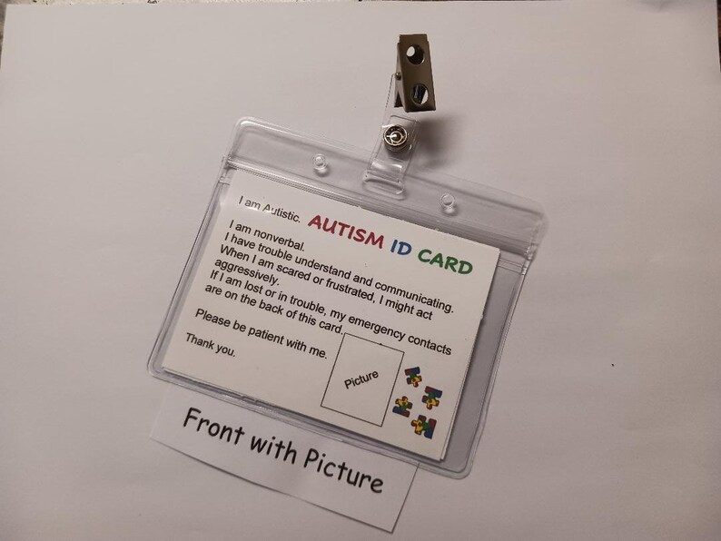 Autism ID Card - Etsy