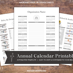 Excel Color Coded Calendar - Etsy