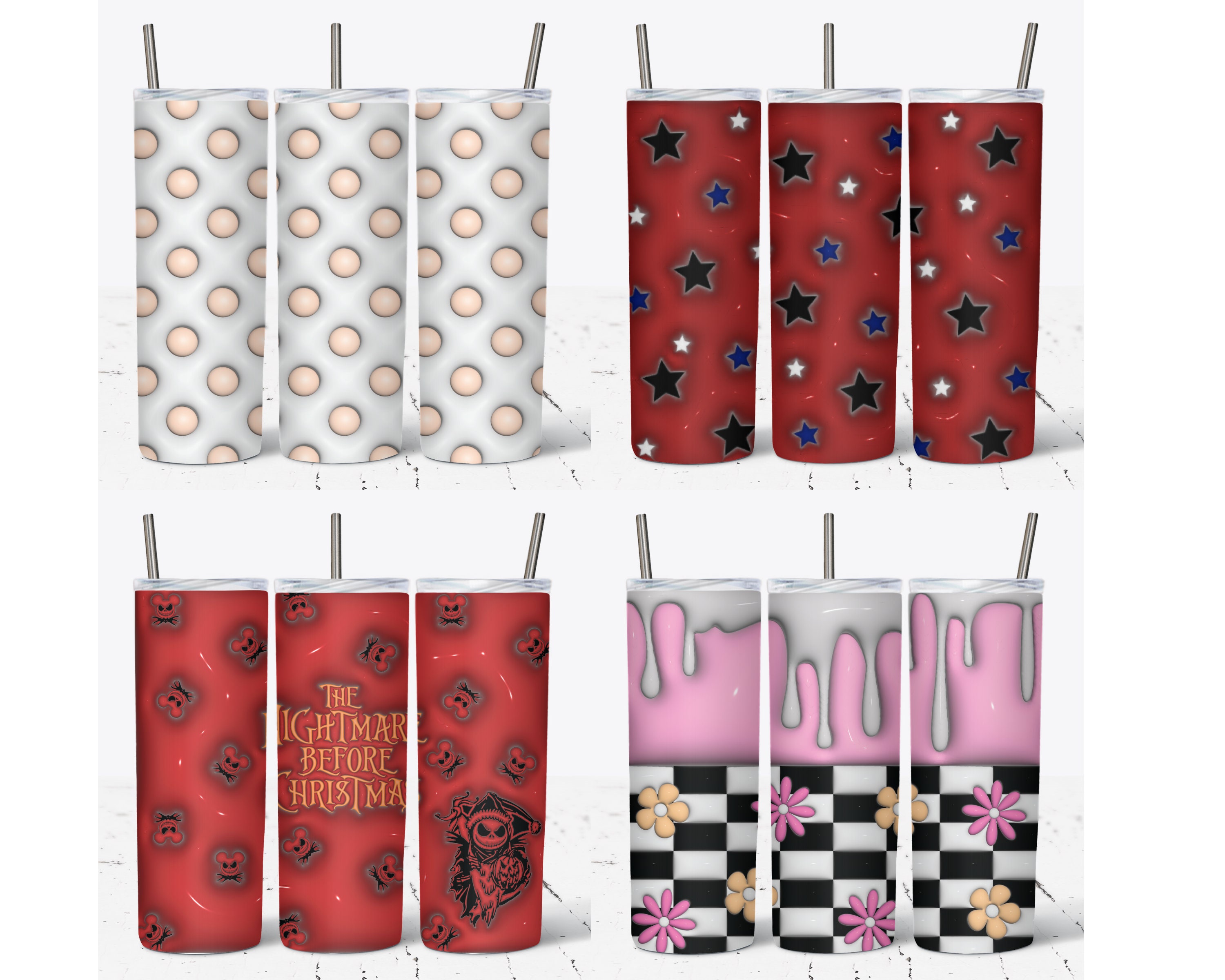 3d Tumbler Sublimation Designs Bundle, Tumbler Png Bundles, 20oz ...