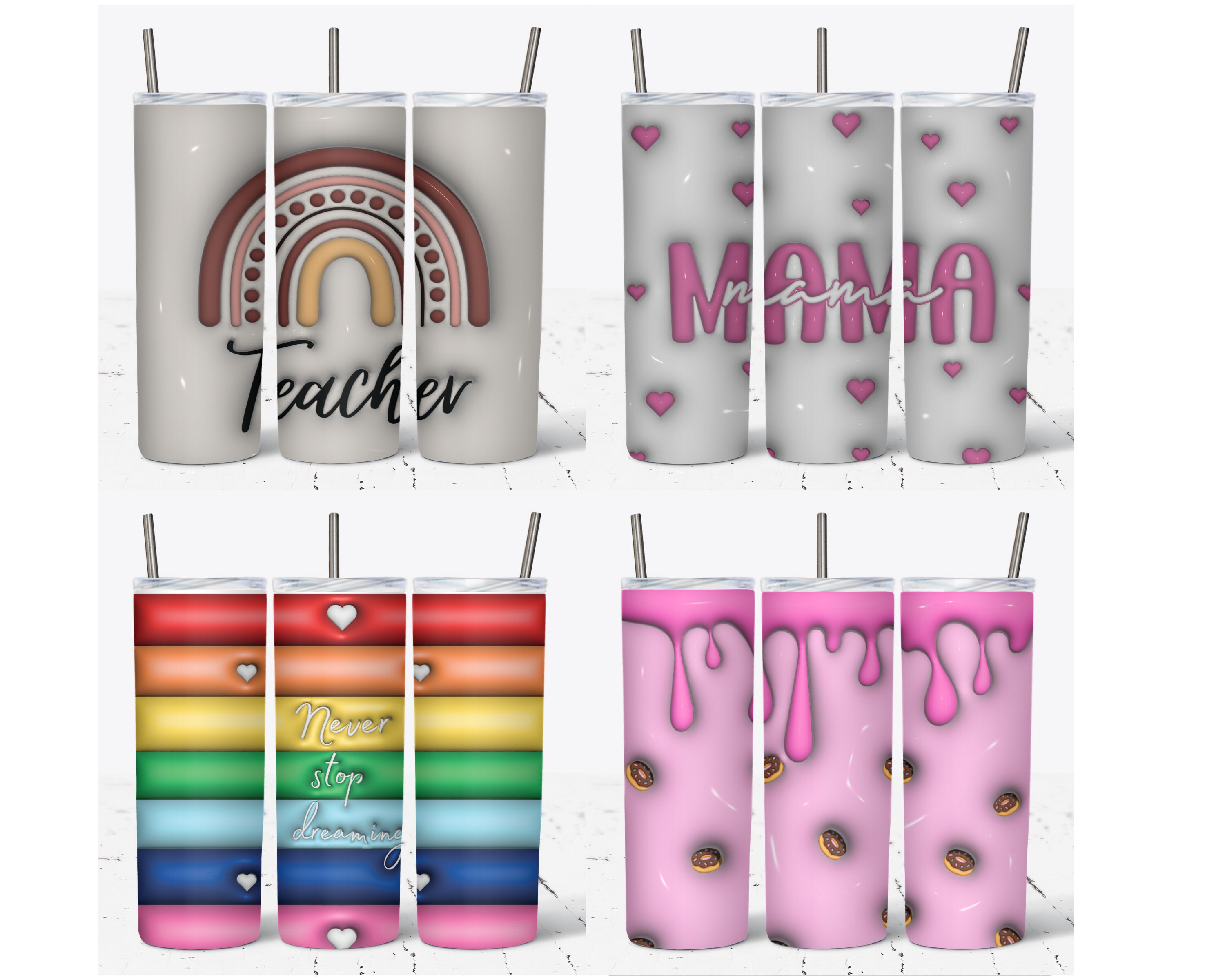 3d Tumbler Sublimation Designs Bundle, Tumbler Png Bundles, 20oz ...