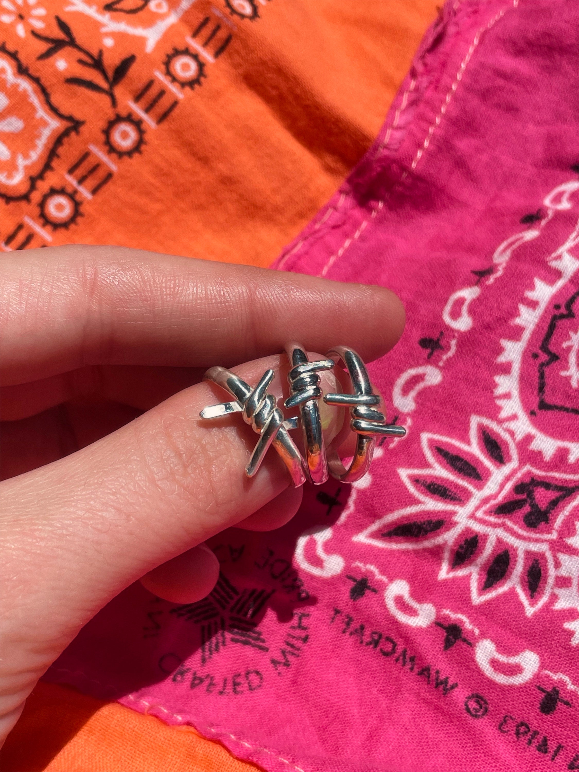 Barbed Wire Silver Ring - Etsy