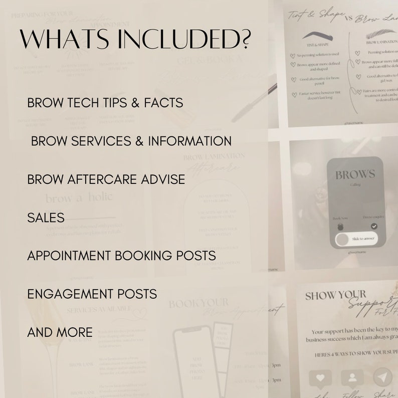 40 Brow Tech Instagram Posts, Brow Tech Instagram Stories, Editable ...