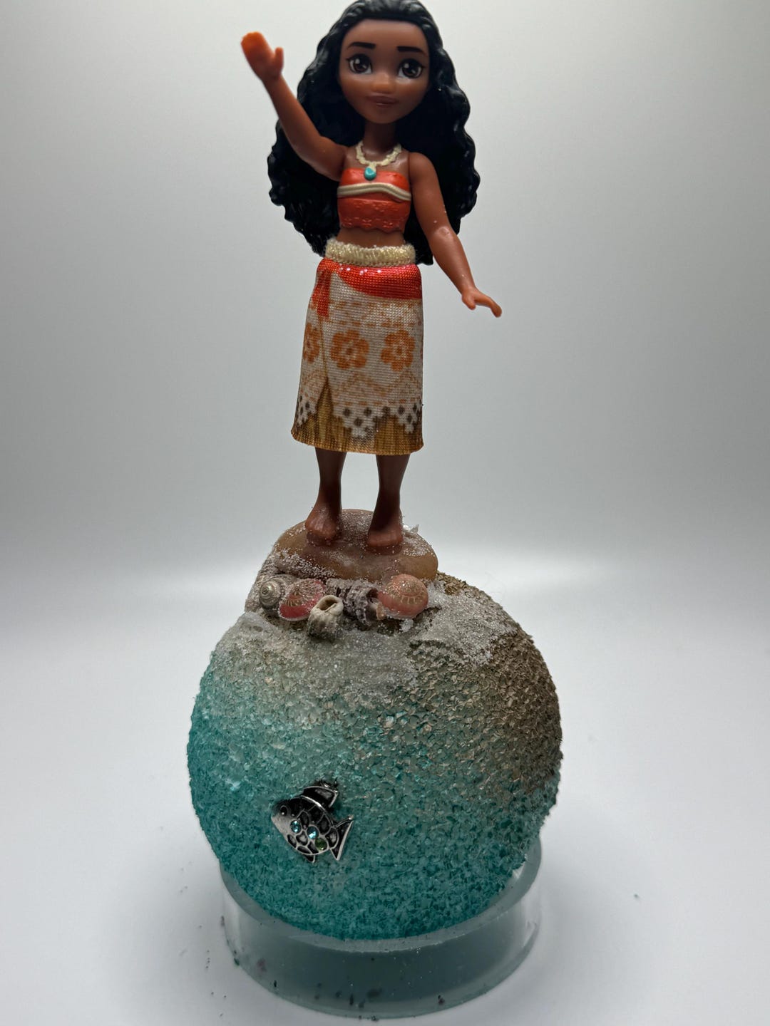 Moana W/shells, Sand, Glitter on 4" Sphere - Etsy