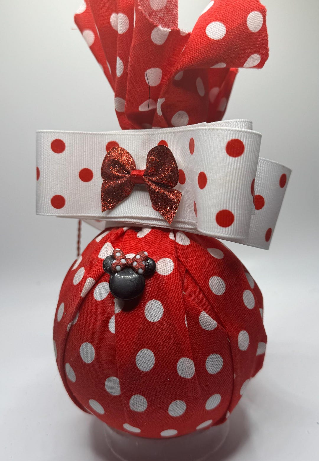 Minnie Mouse Material Covered 6" Sphere W/bow - Etsy