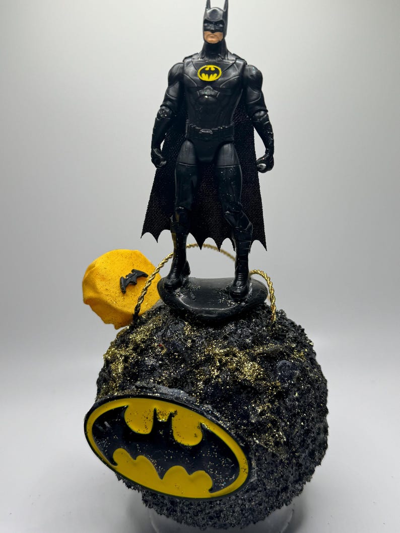 Batman W/ Bat Light and Metal Logo on Front of 6" Black Sphere. - Etsy
