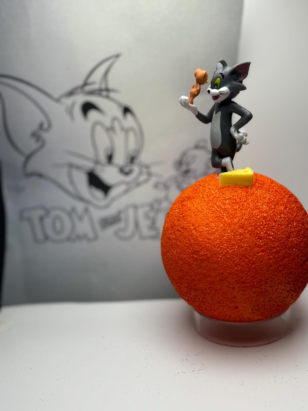 Tom and Jerry on 6" Orange Sphere - Etsy