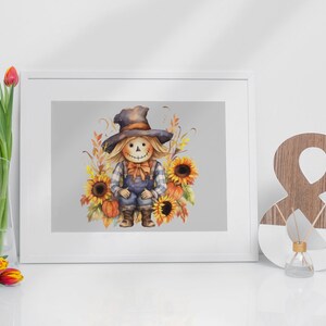 Pumpkin Patch Scarecrow Digital Art High Quality PNG, Small Commercial ...