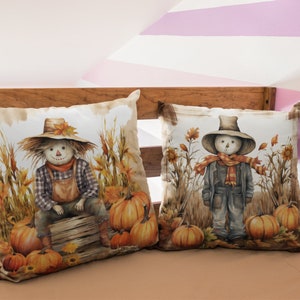 Autumn Harvest Scarecrow, PNG, Digital Download Whimsical Fall Clipart ...