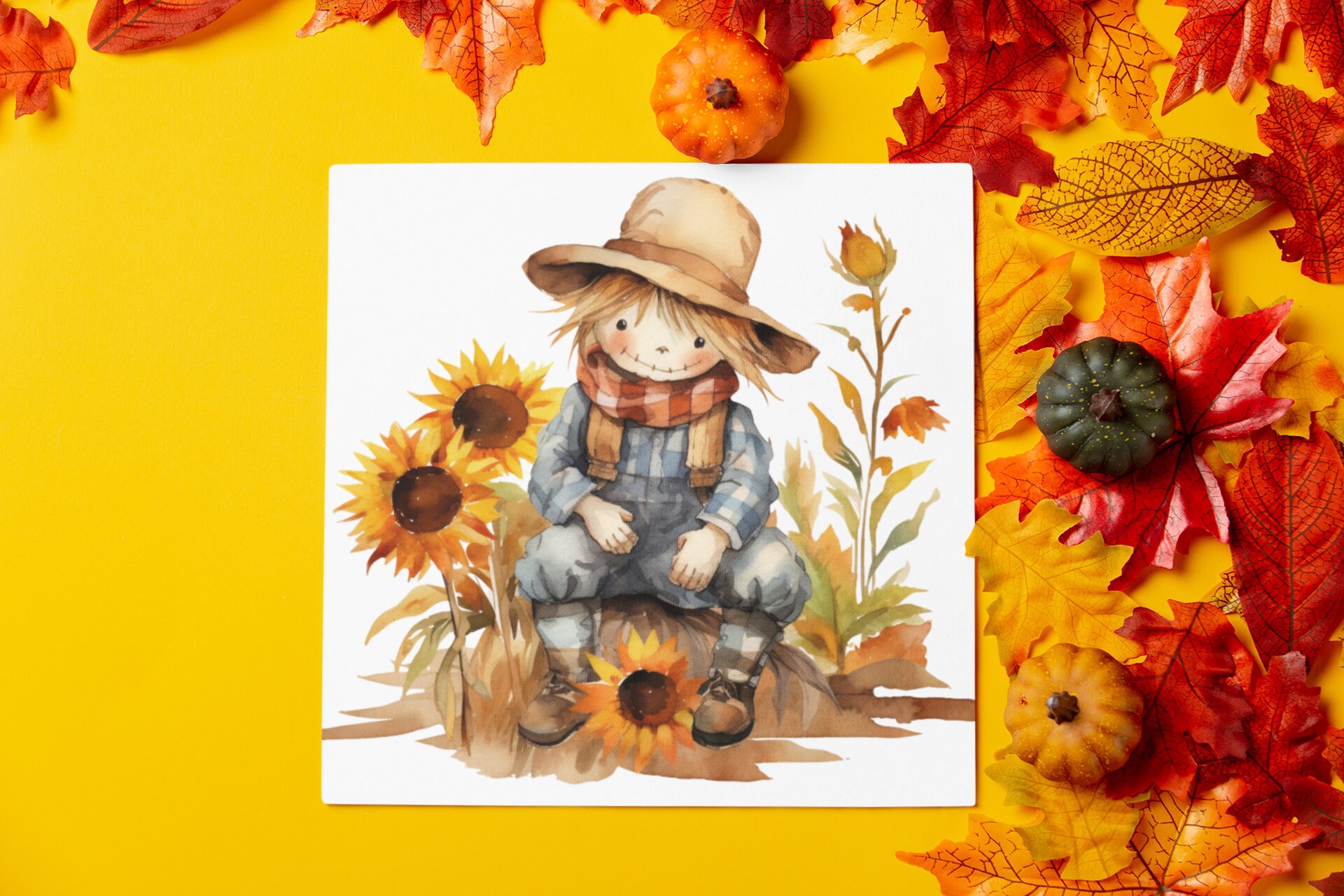 Pumpkin Patch Scarecrow Digital Art High Quality PNG, Small Commercial ...