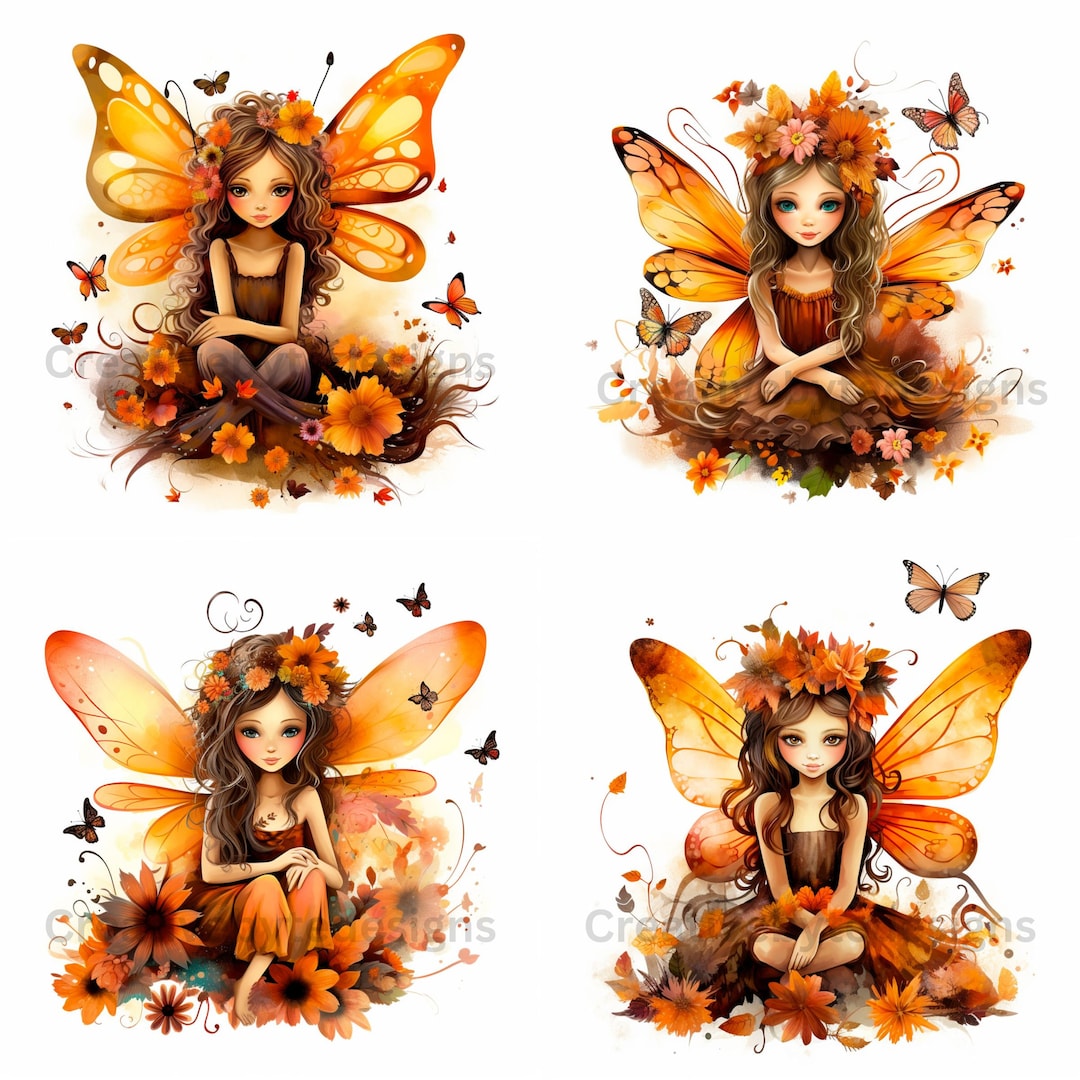 Fées dautomne enchantées PNG Art numérique mystique - Etsy France