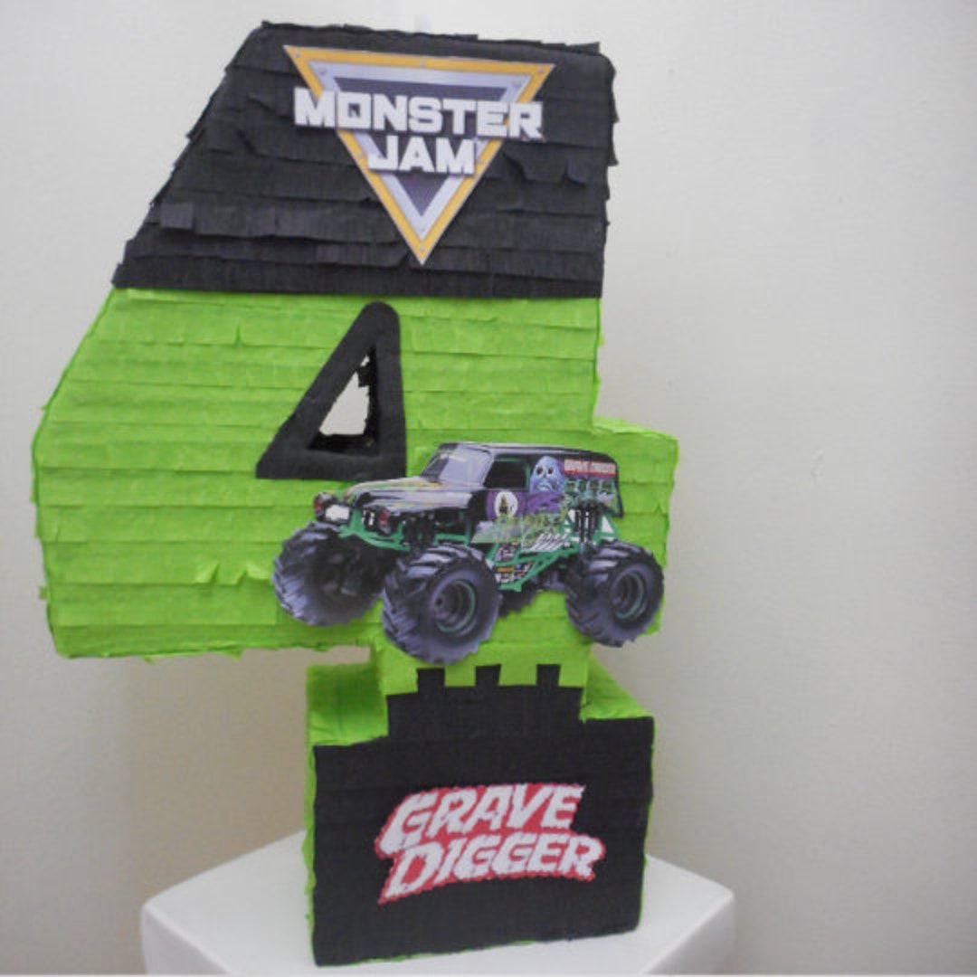 Number 4 Four 4th Year Green Black Monster Jam Grave Digger - Etsy
