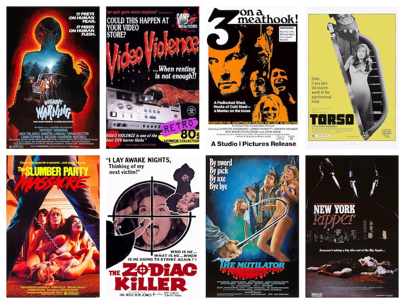 Horror Movie Poster, Slasher, Splatter, Retro Movie Poster, Vintage B ...
