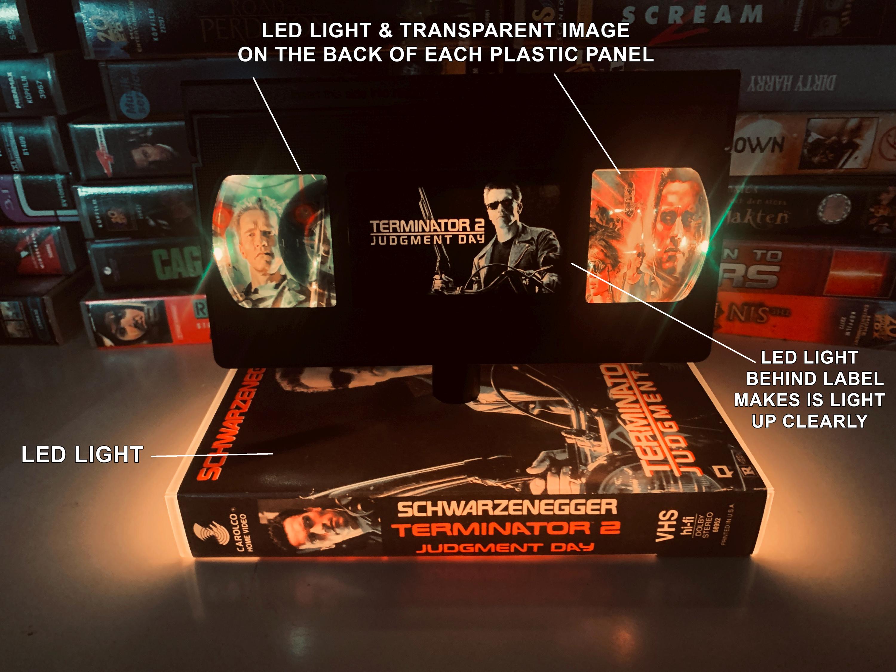 Terminator 2 VHS Lamp, Arnold Schwarzenegger Judgment Day Movie Table ...
