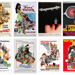 64 Vintage 70s Movie Posters Retro Classic Cinema Wall Art Bundle ...
