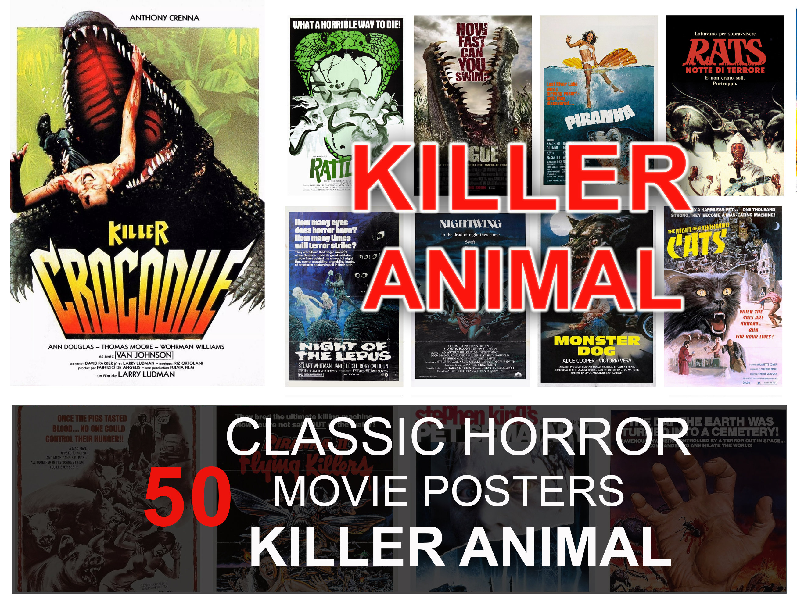 Animal Horror Movie Posters 80s
