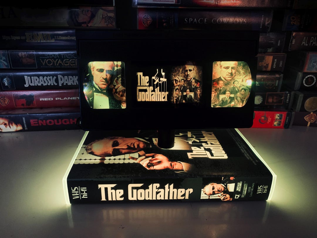 The Godfather VHS Table Lamp, Handmade Retro Movie Decor, 80s-90s ...