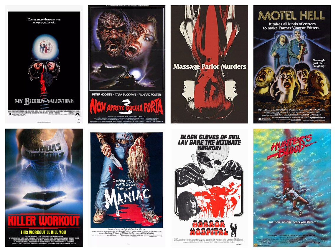50 Retro Slasher Horror Movie Posters: Cult Classics (digital Download ...
