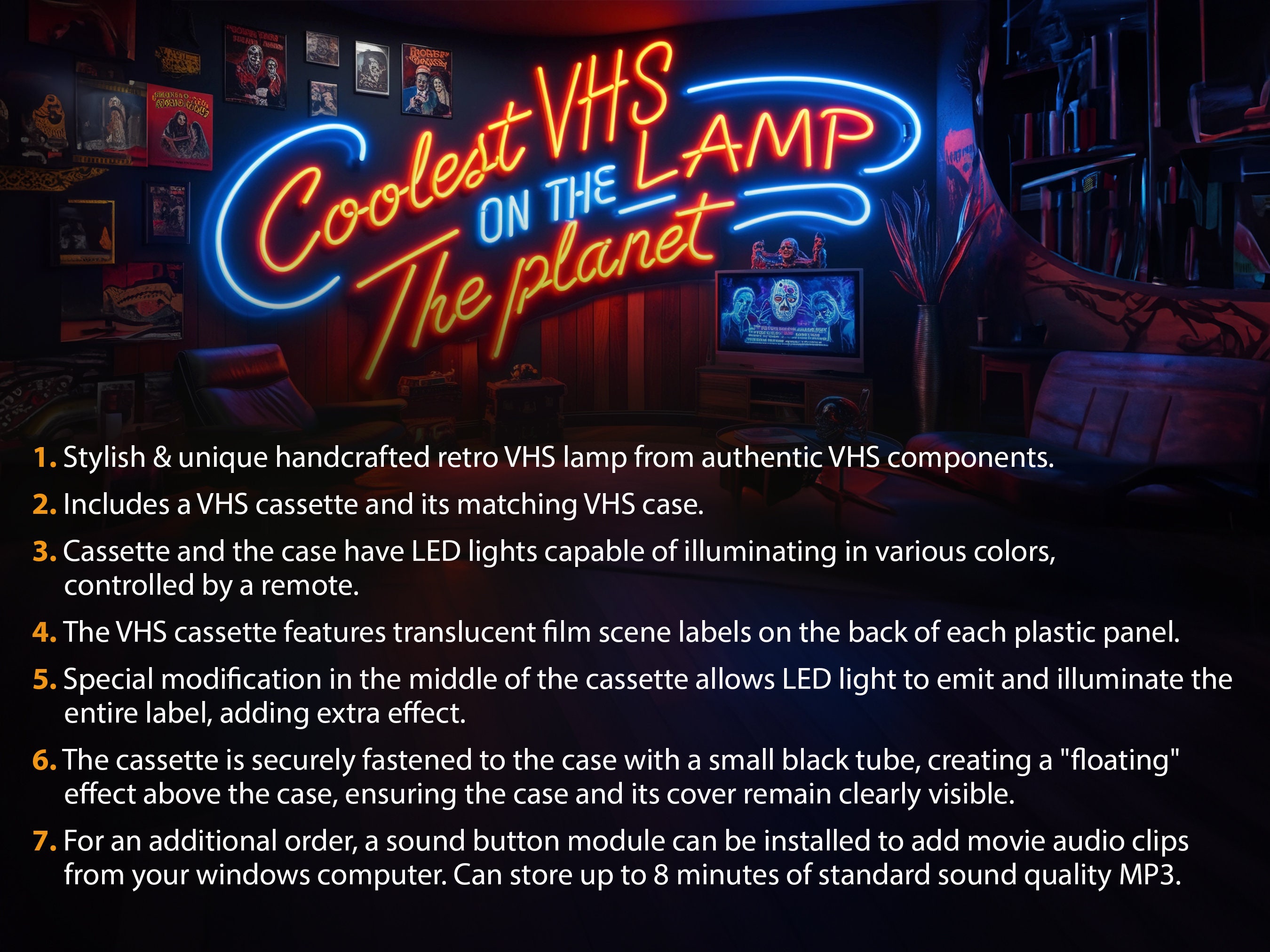 Custom VHS Lamp, Personalized VHS Lamp, VHS Movie Lamp, Lamp Tapes 80s ...