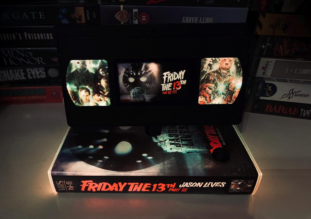 Friday the 13th - Jason Lives VHS Lamp, VHS Movie Table Lamp, Table ...