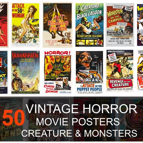 1950s Horror Movie Posters - Etsy