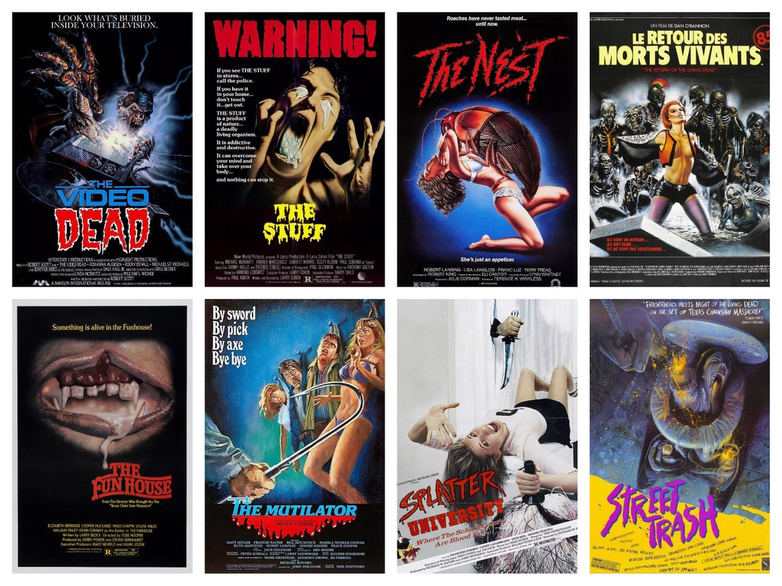 32 Cult Bizarre Horror Movie Posters Retro Classic Cinema Wall Art ...