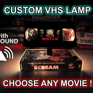 Jaws VHS Lamp, Horror VHS Movie Lamp, Lamp Tapes 80s 90s, Retro VHS ...