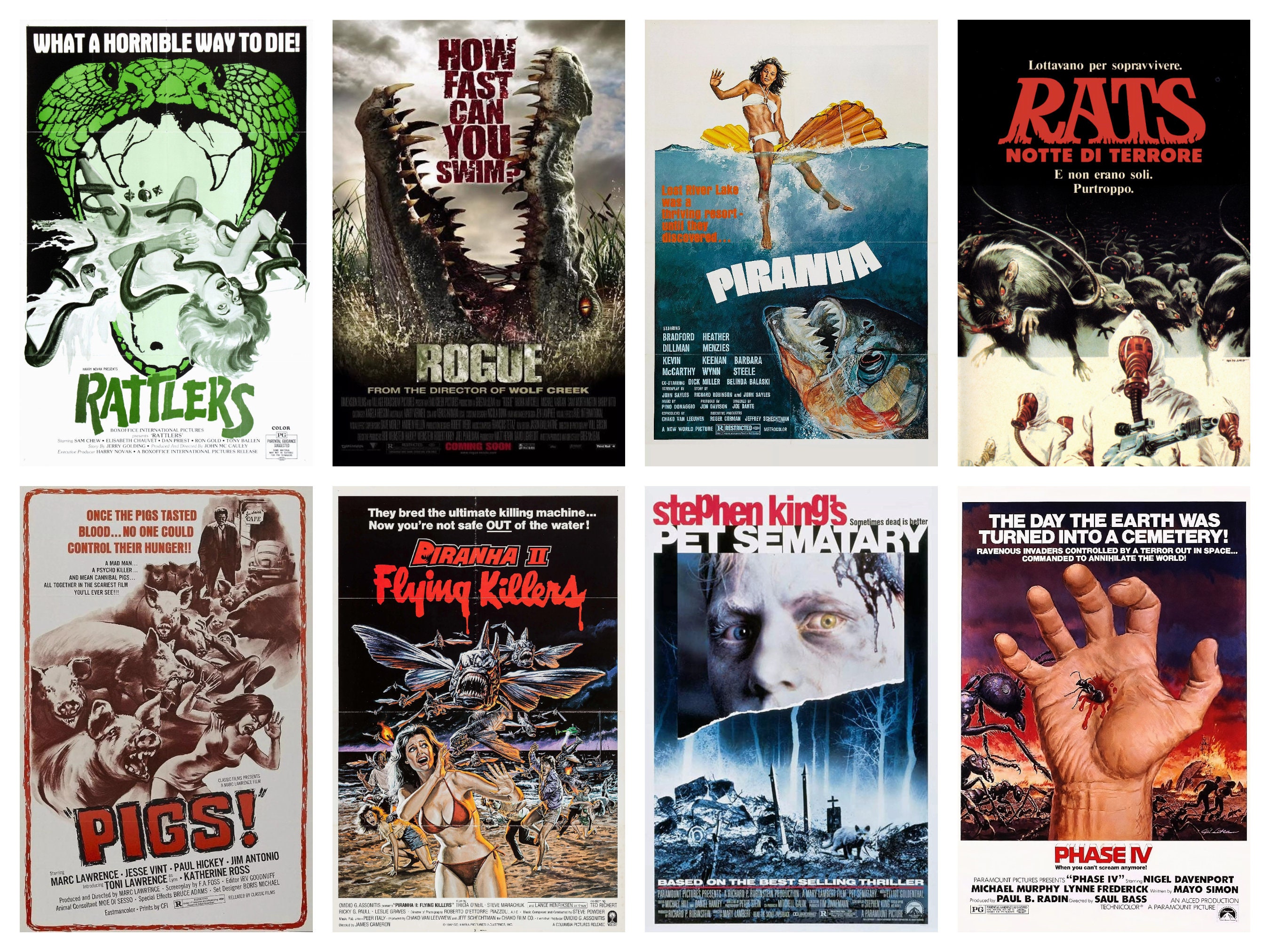 Animal Horror Movie Posters 80s