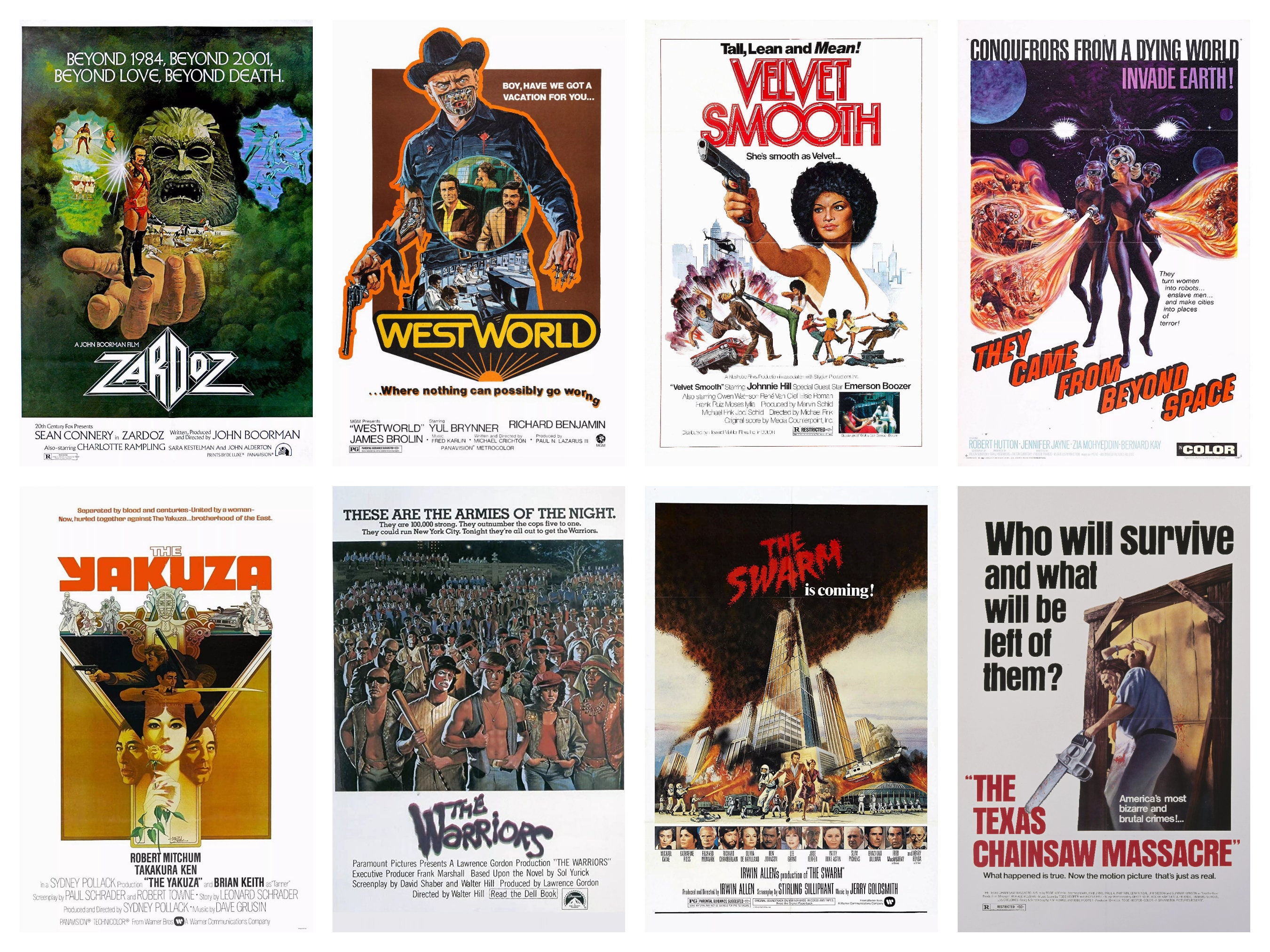 64 Vintage 70s Movie Posters Retro Classic Cinema Wall Art Bundle ...