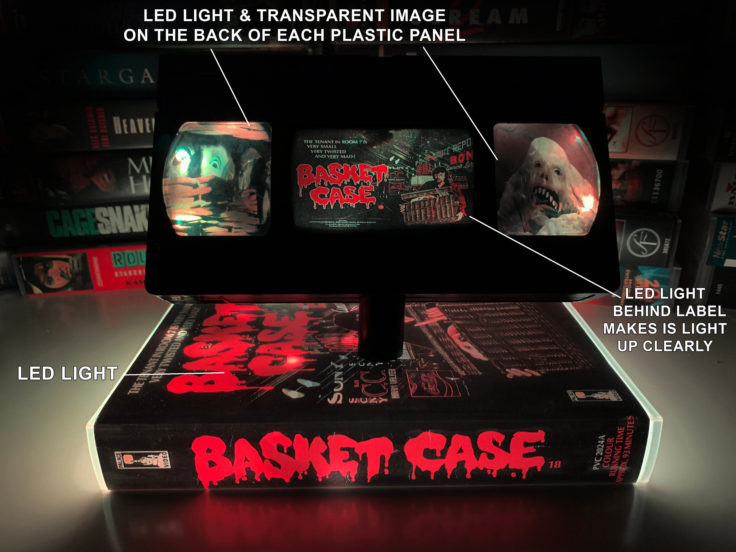 Basket Case VHS Lamp, Horror VHS Movie Lamp, Tapes 80s 90s, Night Light ...
