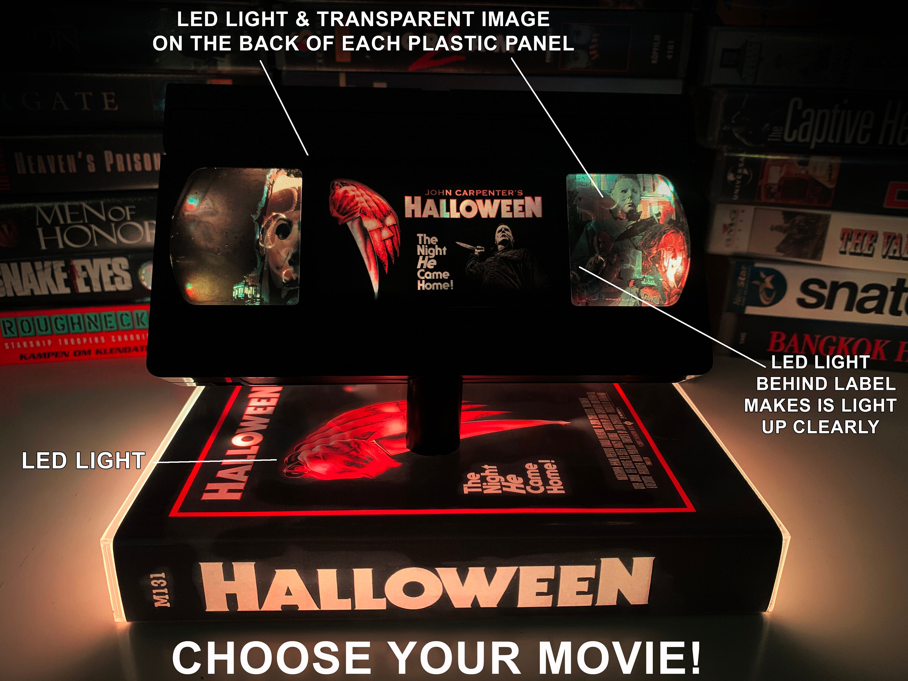 Custom VHS Lamp, Personalized VHS Lamp, VHS Movie Lamp, Lamp Tapes 80s ...