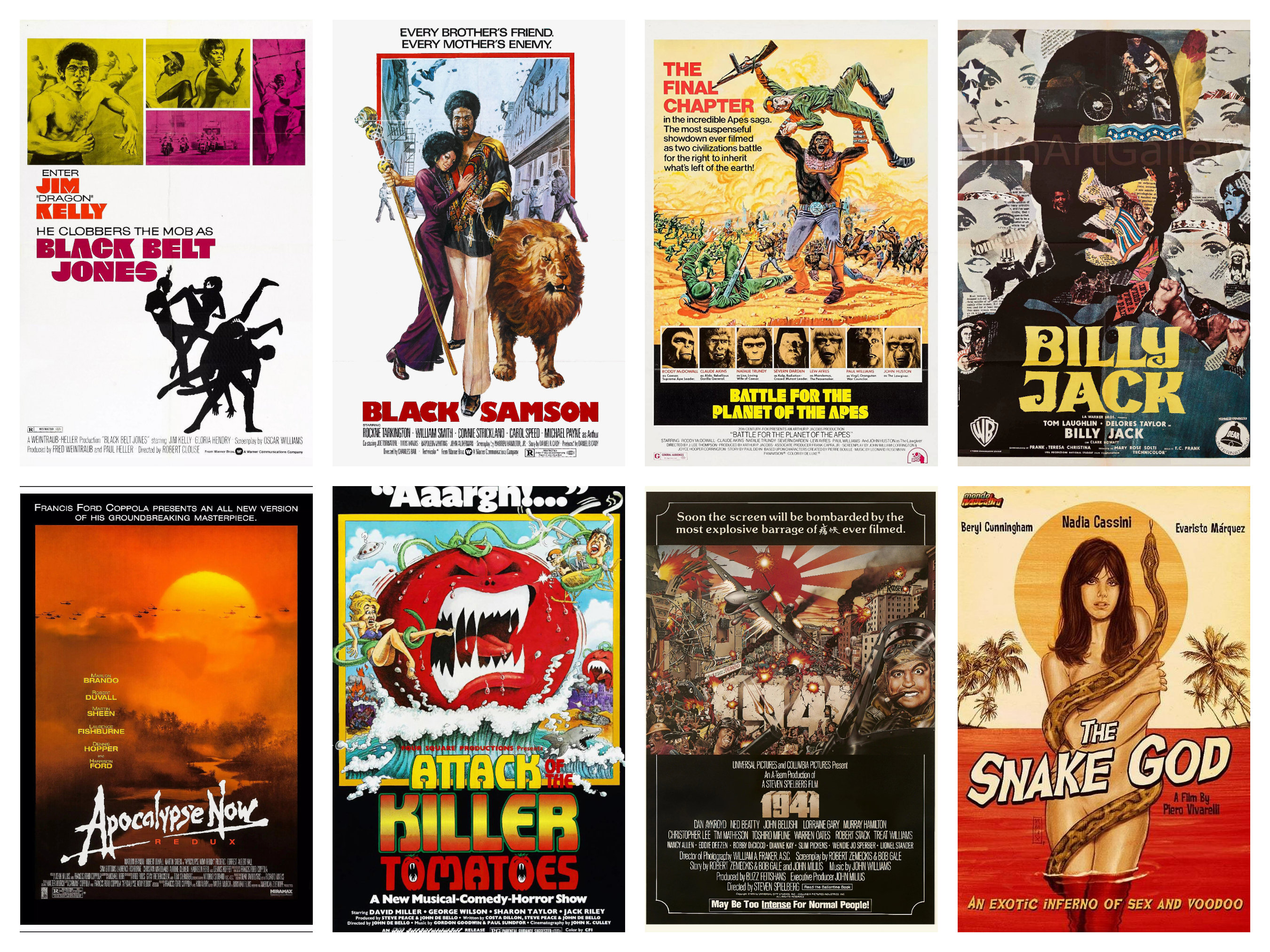 64 Vintage 70s Movie Posters Retro Classic Cinema Wall Art Bundle ...