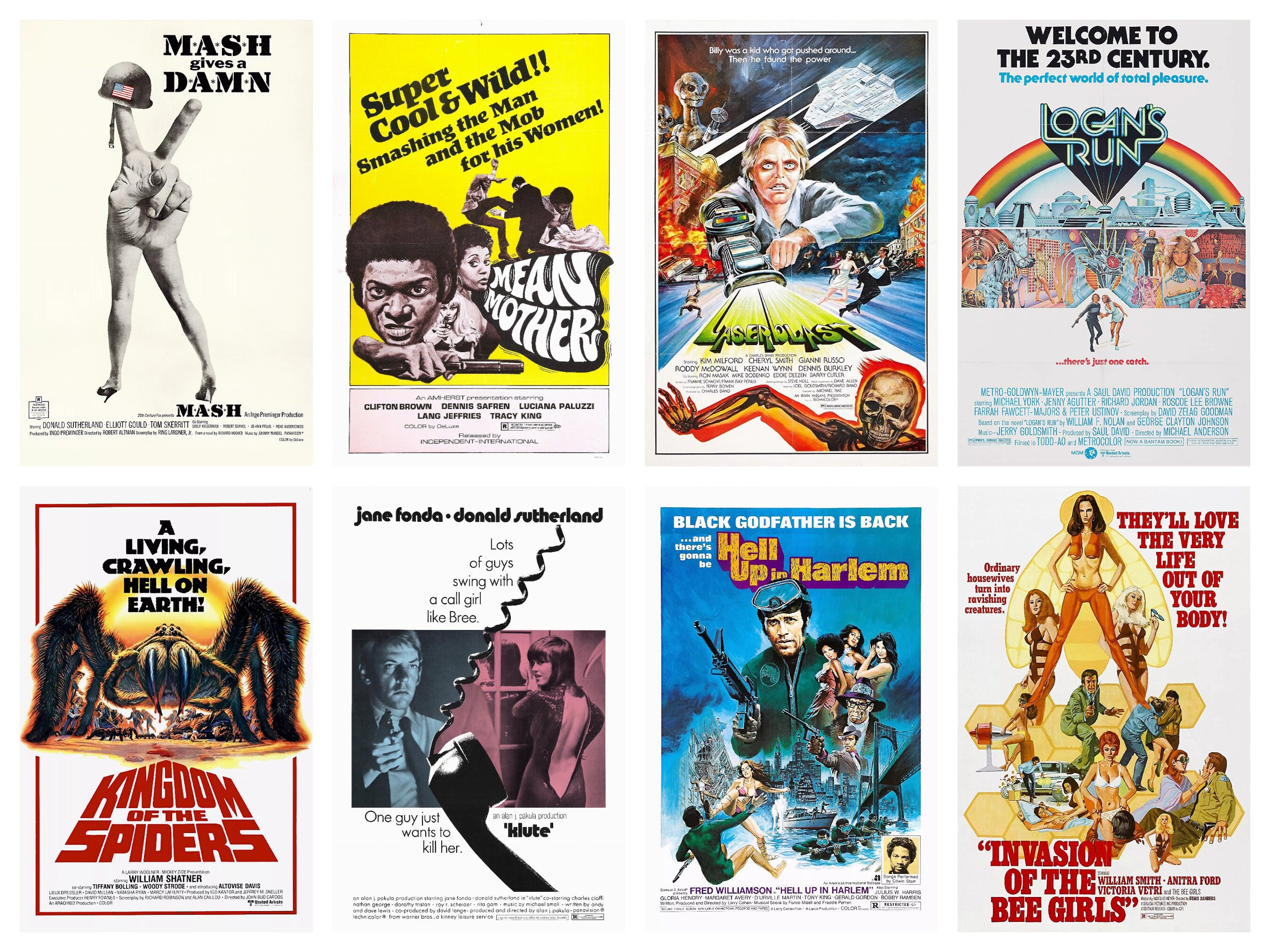 64 Vintage 70s Movie Posters Retro Classic Cinema Wall Art Bundle ...