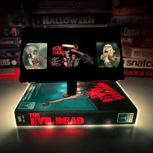 Evil Dead VHS Table Lamp, Handmade Retro Movie Decor, 80s-90s Nostalgia ...