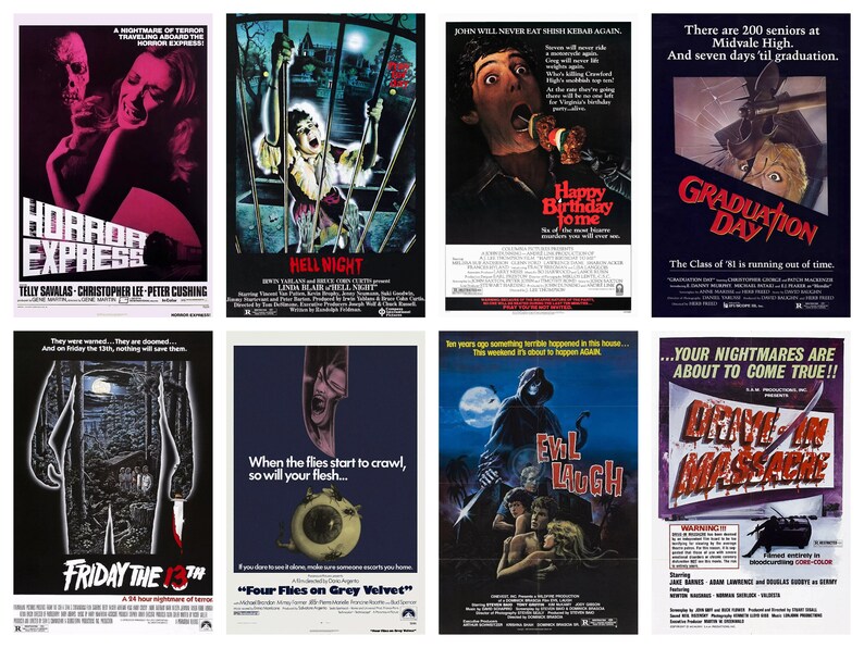 50 Retro Slasher Horror Movie Posters: Cult Classics (digital Download ...