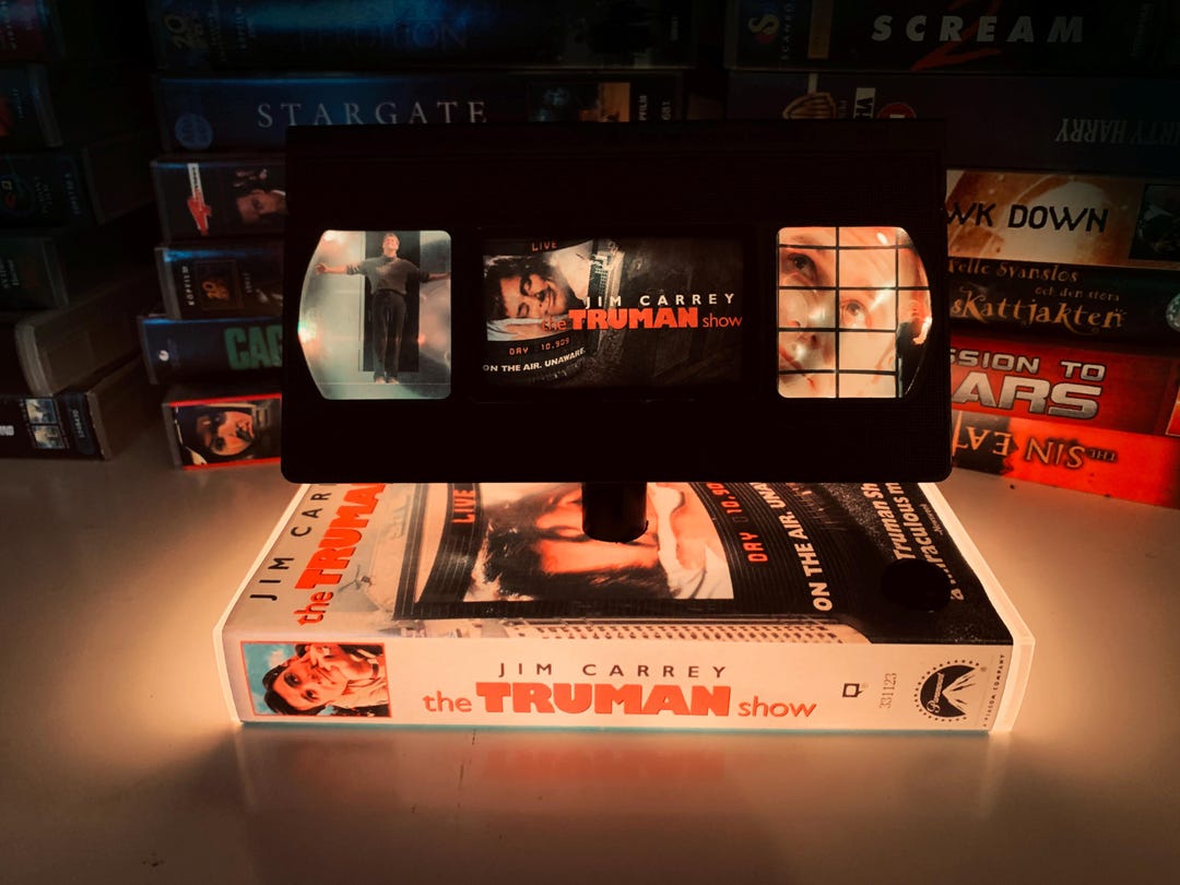The Truman Show VHS Lamp: Jim Carrey Movie,retro 80s 90s Night Light - Etsy
