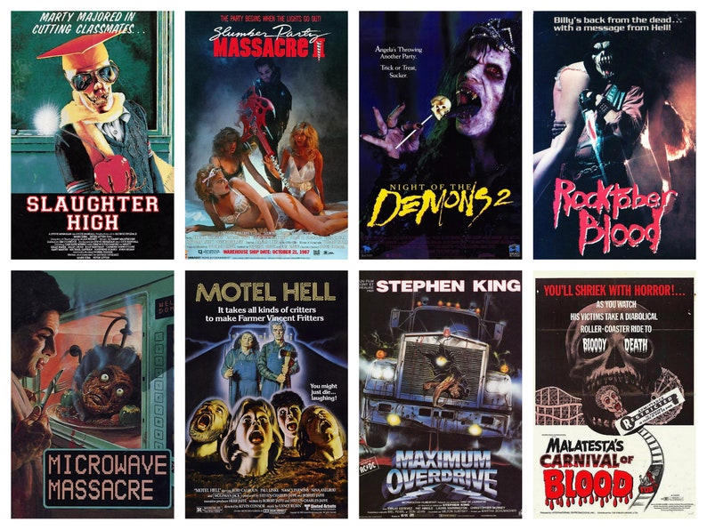 32 Cult Bizarre Horror Movie Posters Retro Classic Cinema Wall Art ...