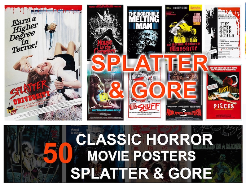 Horror Movie Posters, Gore & Splatter, Retro Movie Poster, Vintage B ...