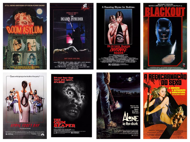 Horror Movie Poster, Slasher, Splatter, Retro Movie Poster, Vintage B ...