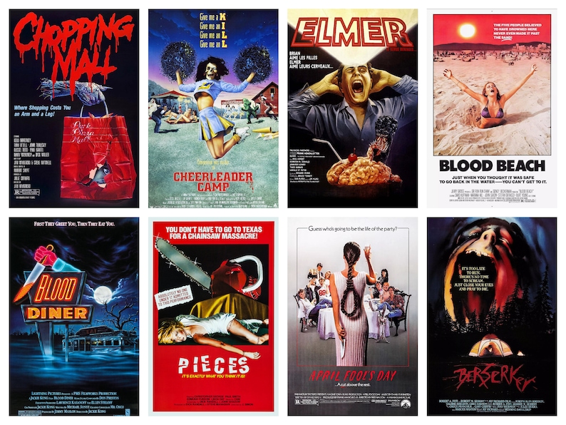 32 Cult Bizarre Horror Movie Posters Retro Classic Cinema Wall Art ...