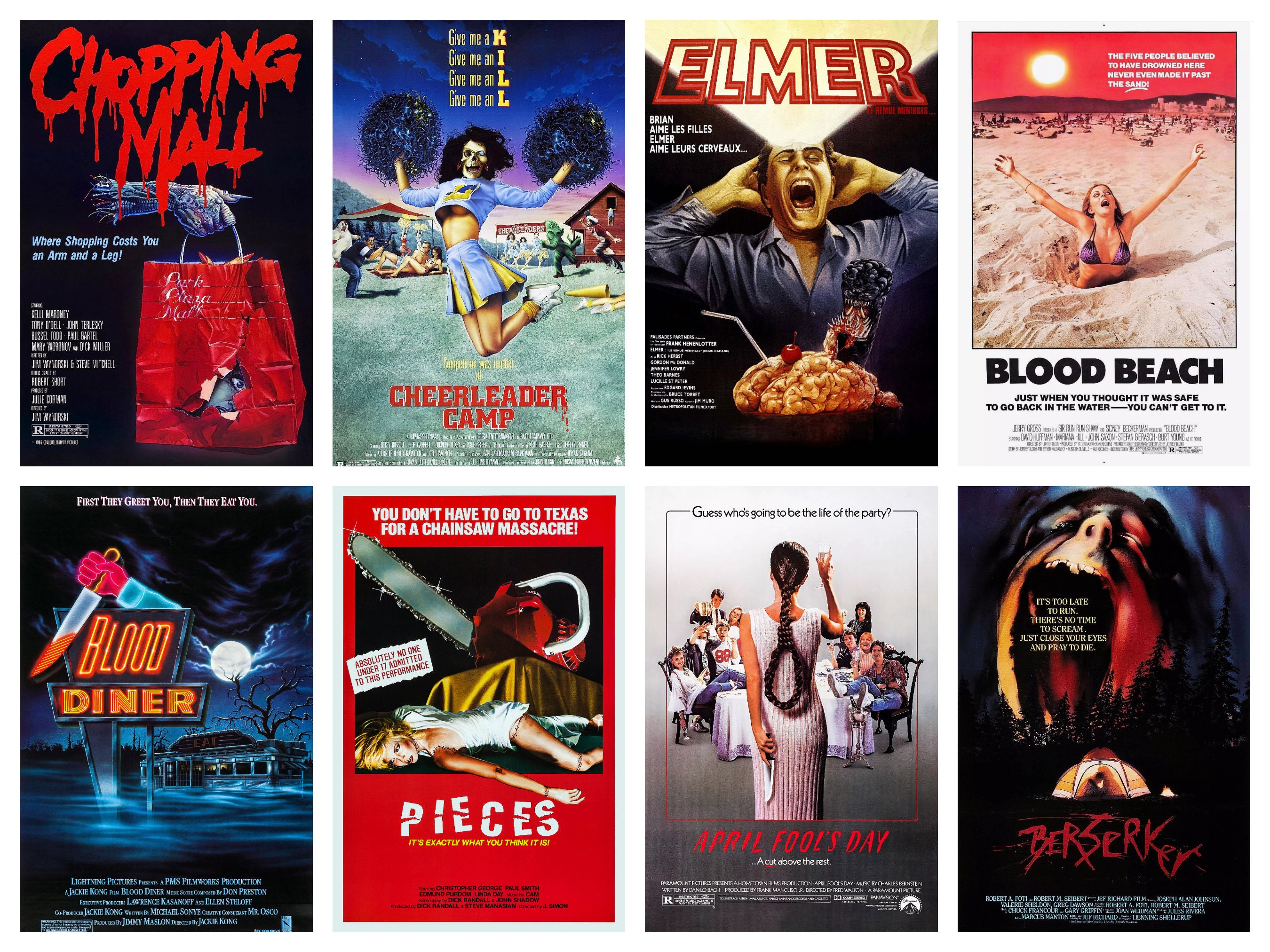 32 Cult Bizarre Horror Movie Posters Retro Classic Cinema Wall Art Bundle Collection Printable ...